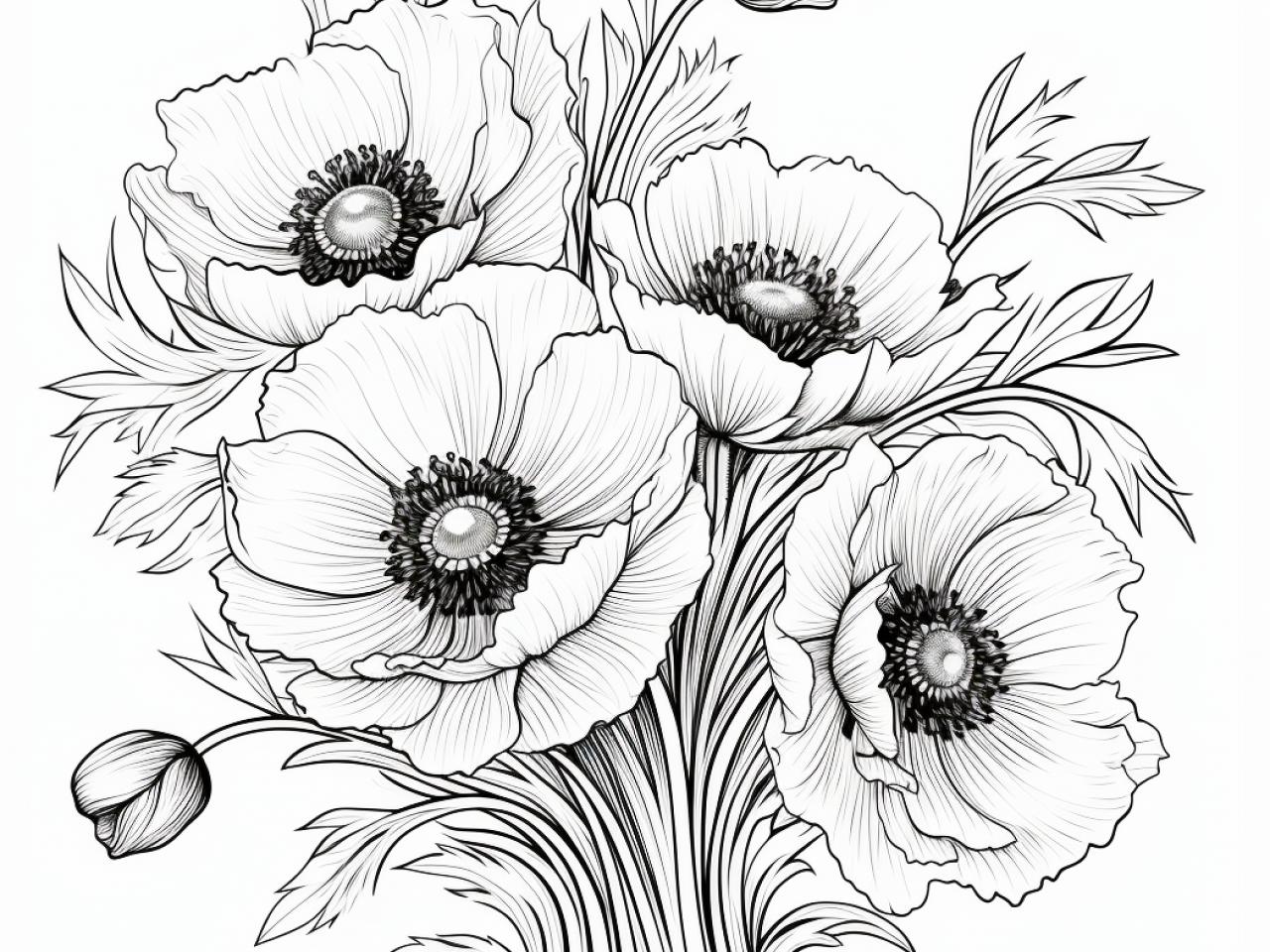 Poppy Flower Coloring Pages (Free PDF Printables)