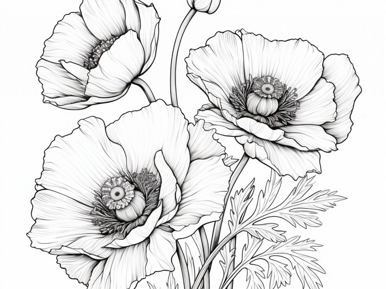 Poppy Flower Coloring Pages (Free PDF Printables)