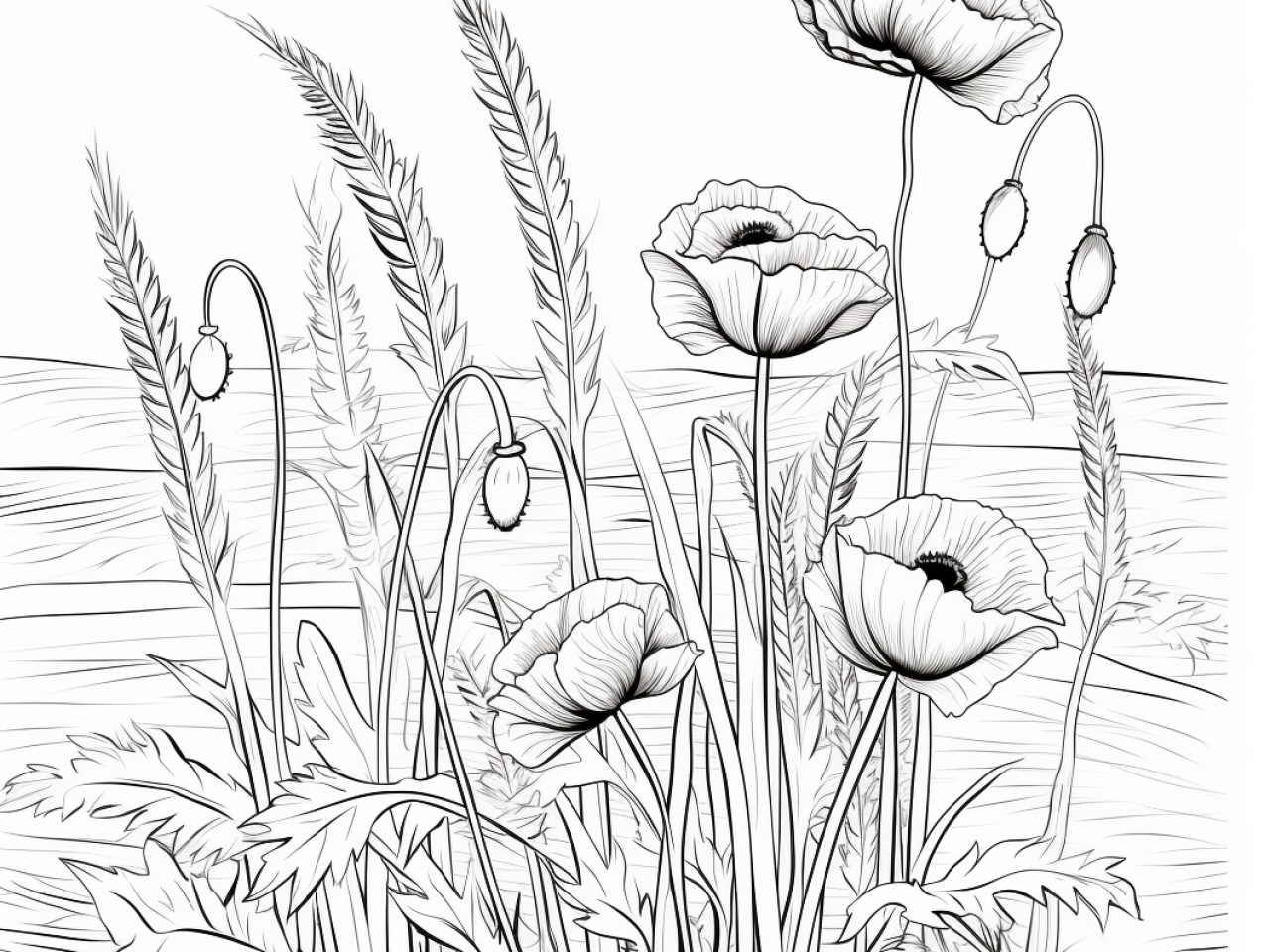 Poppy Flower Coloring Pages (Free PDF Printables)