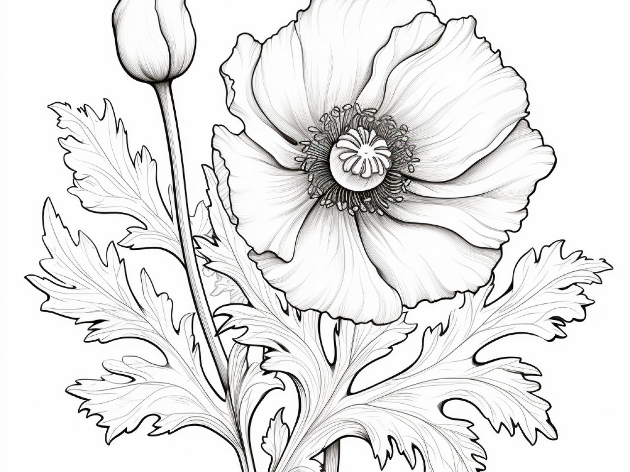 Poppy Flower Coloring Pages (Free PDF Printables)