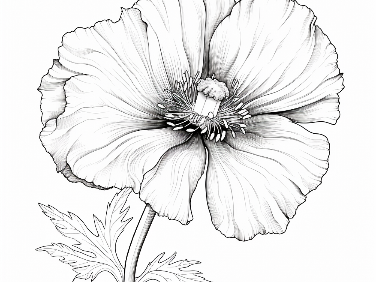 Poppy Flower Coloring Pages (Free PDF Printables)