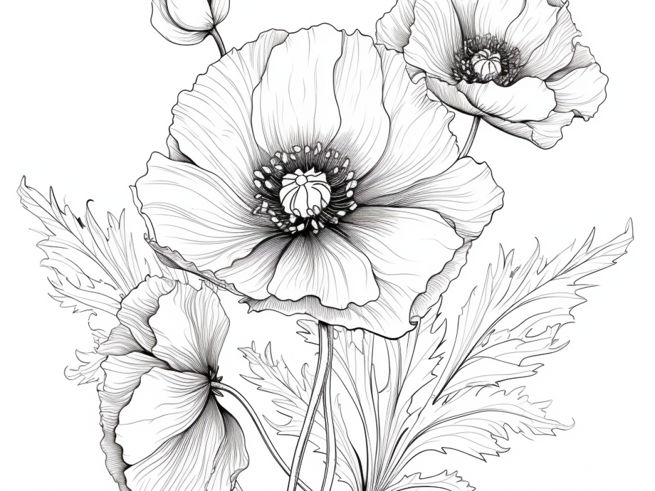 Poppy Flower Coloring Pages (Free PDF Printables)