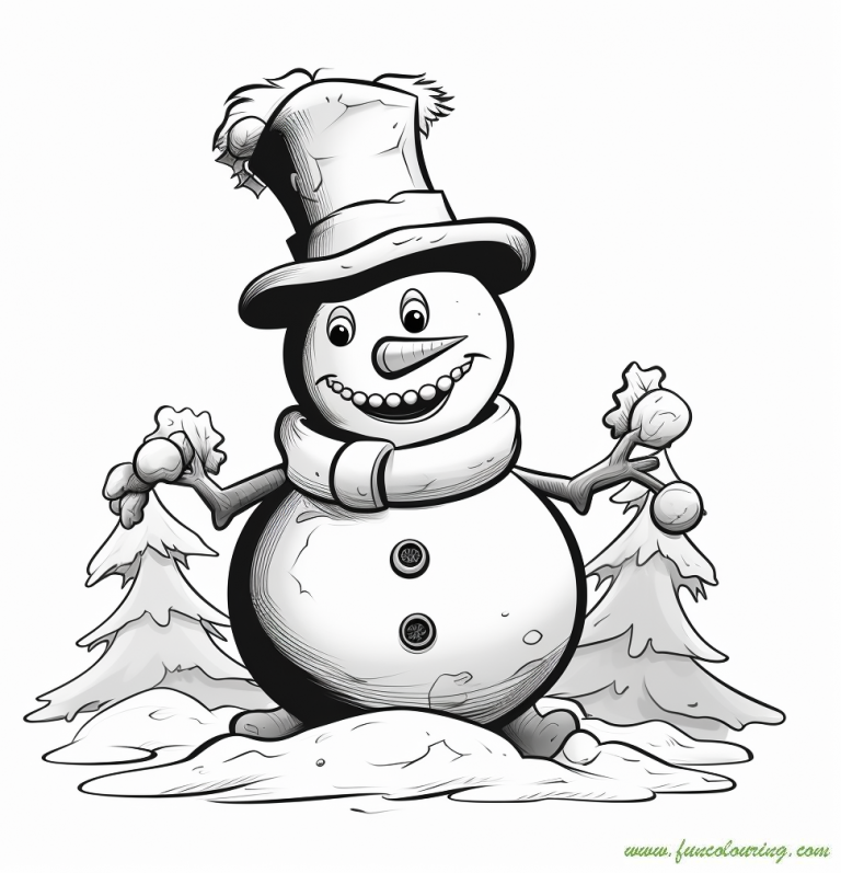 How To Color A Snowman Coloring Page