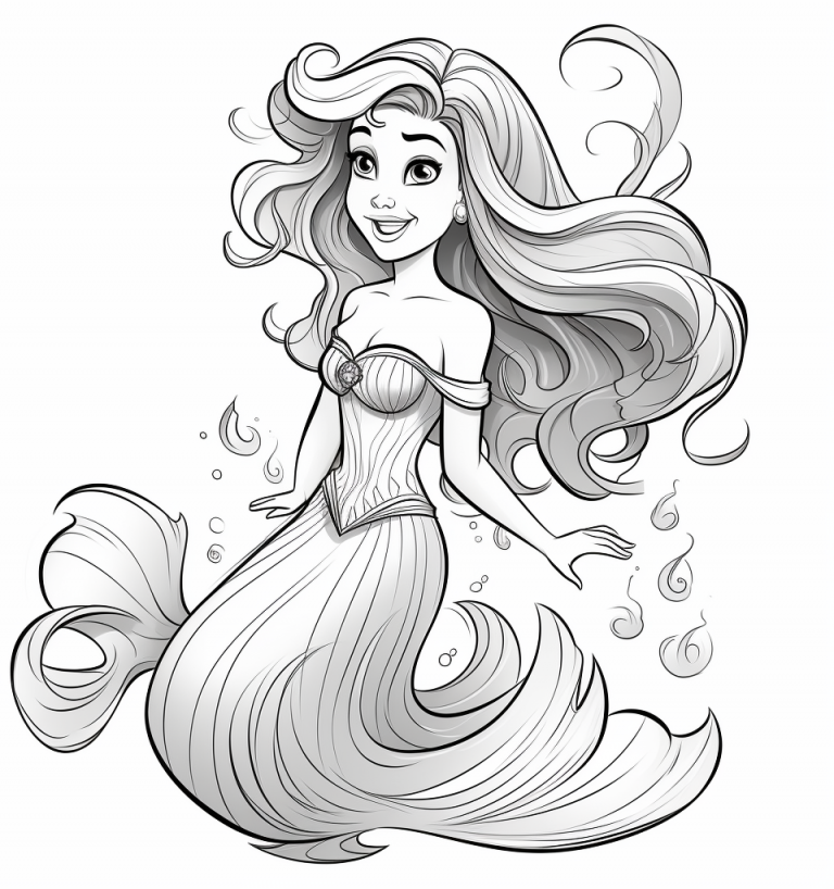 How to Color Ariel Coloring Page