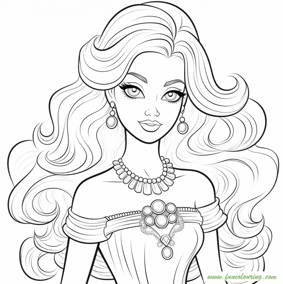 How To Color Barbie Coloring Page