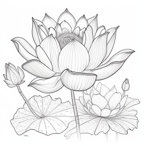 Lotus Flower Coloring Page (Free PDF Printables)