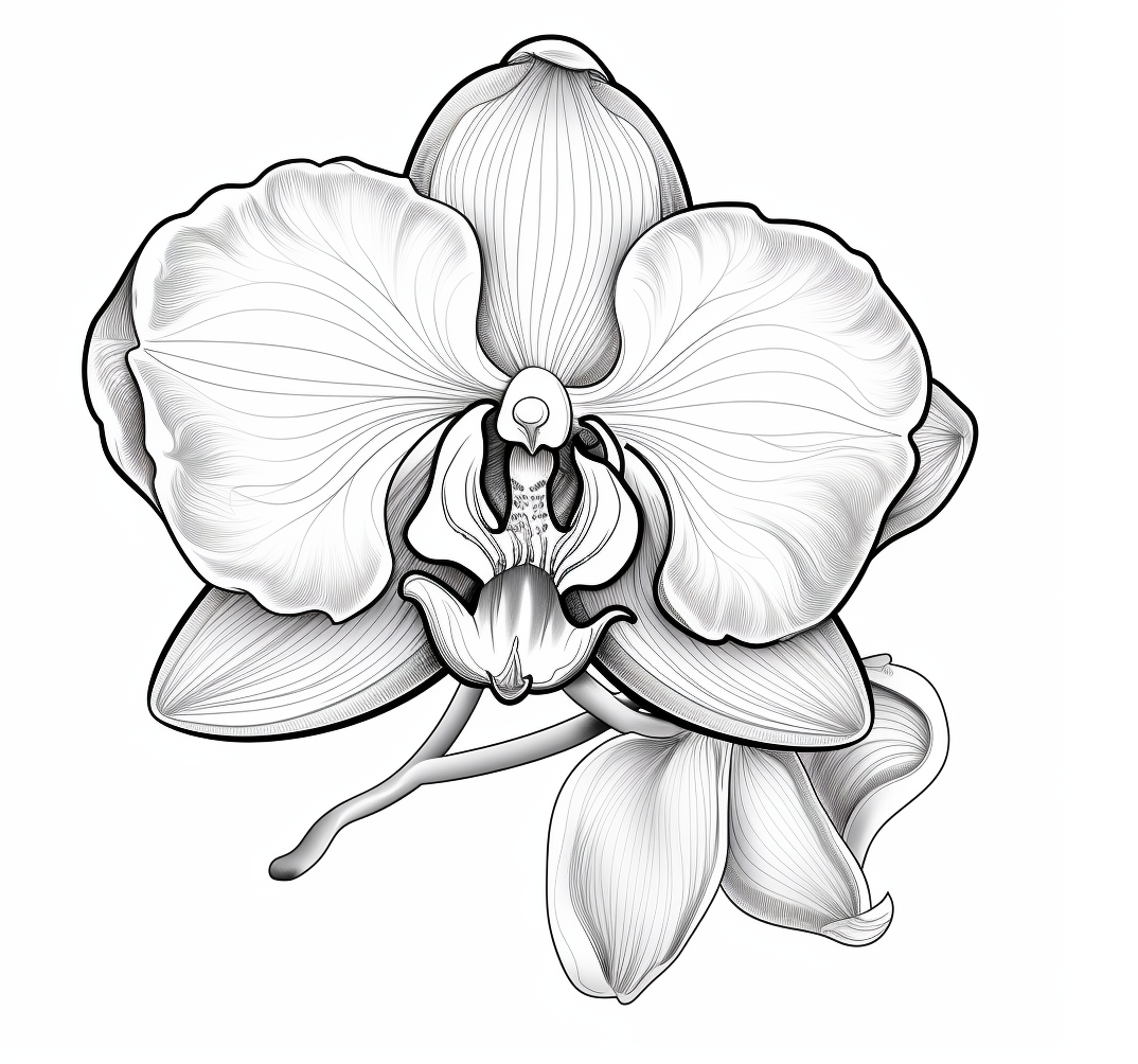 Orchid Flower Coloring Page (Free PDF Printables)