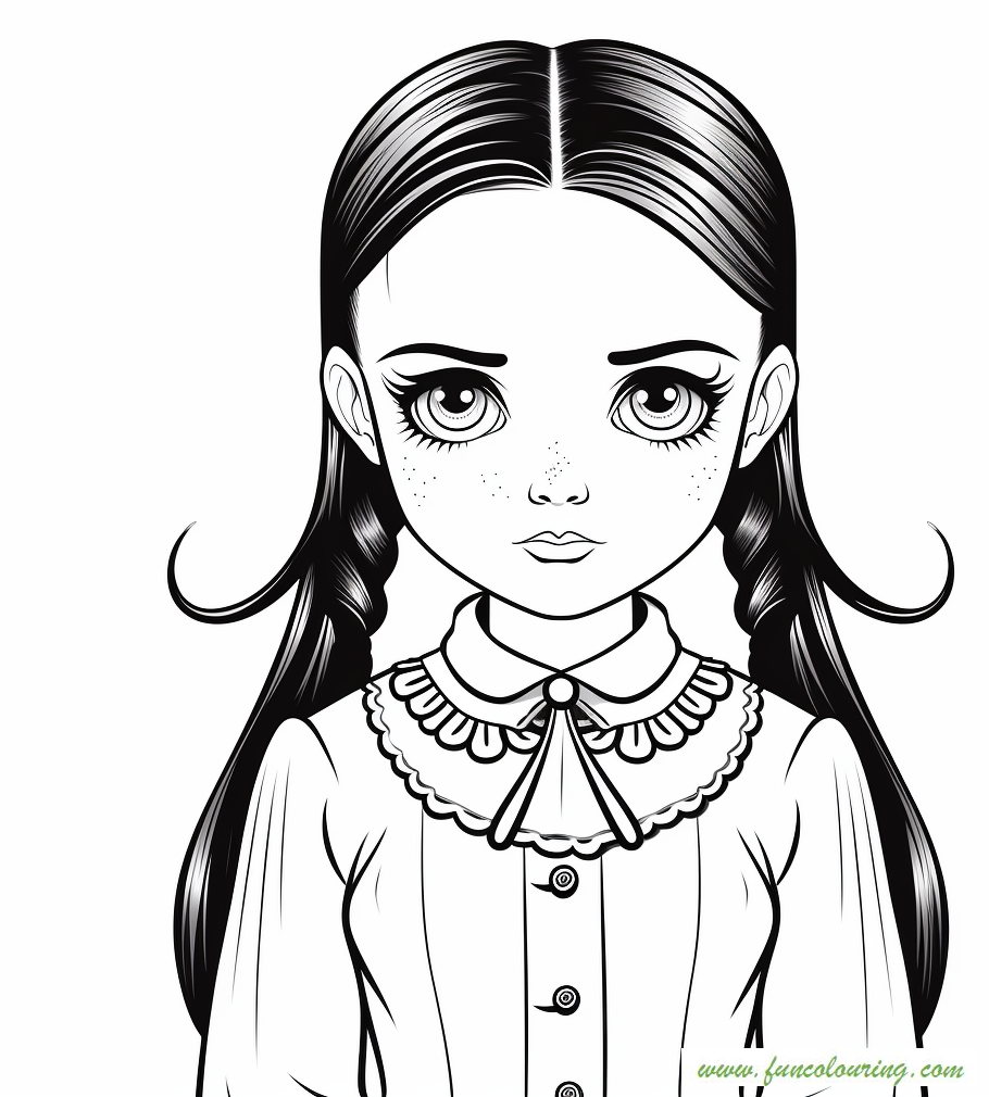 Wednesday Coloring Page (Free PDF Printables)