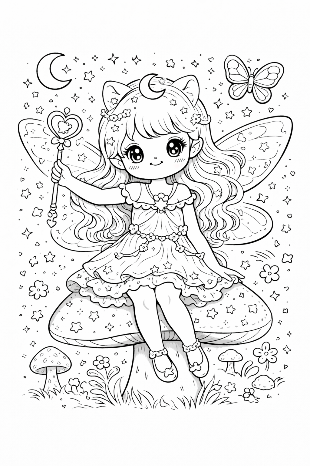 Fairy Coloring Pages (Free PDF Printables) - Funcolouring