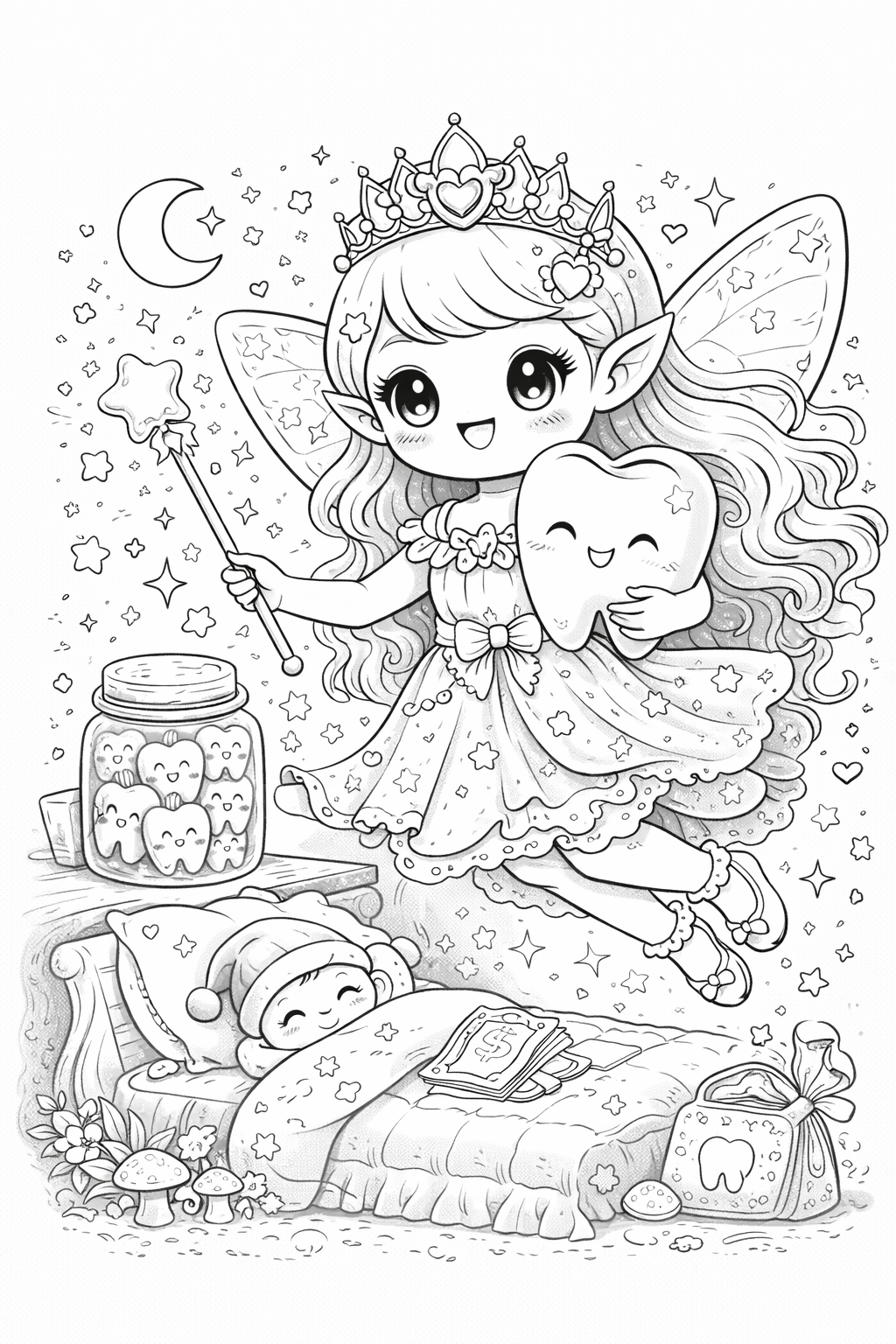 Fairy Coloring Pages (Free PDF Printables) - Funcolouring
